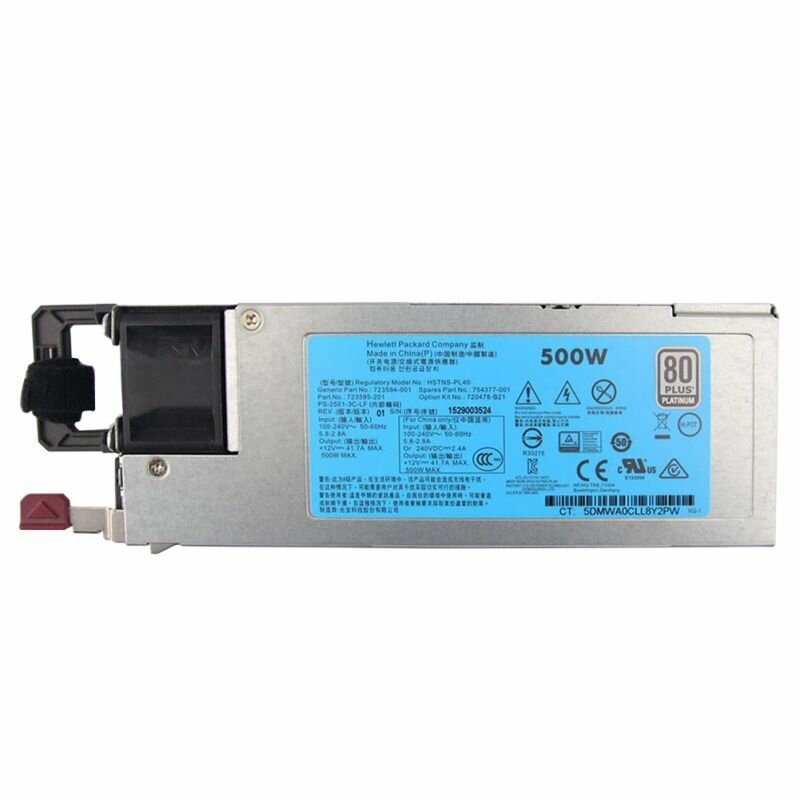 Блок питания HP HSTNS-PL40 723594-001 754377-001 723595-201 PS-2501-3C-LF 500 W, серверный