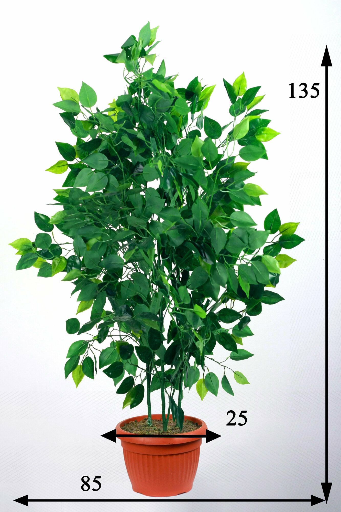 Искусственный фикус Holodilova Бенджамина, латекс, высота 135см, ширина 85см