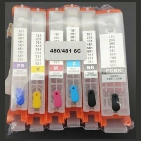 Картриджи ПЗК Canon PGI-480 CLI-481 для Canon Pixma TS6340 TS8140 TS9140 TS8340 с чипами 6шт.