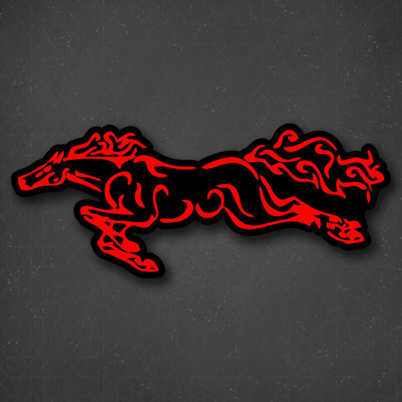 Наклейка на авто "Орнамент конь - огонь" 24x9 см