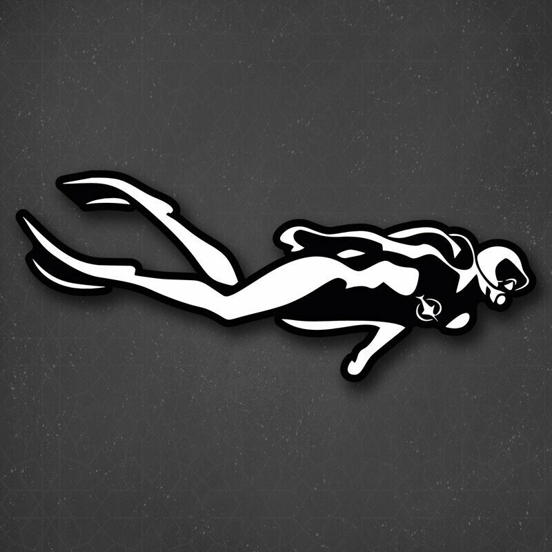 Наклейка на авто "Дайвер девушка" 24x9 см