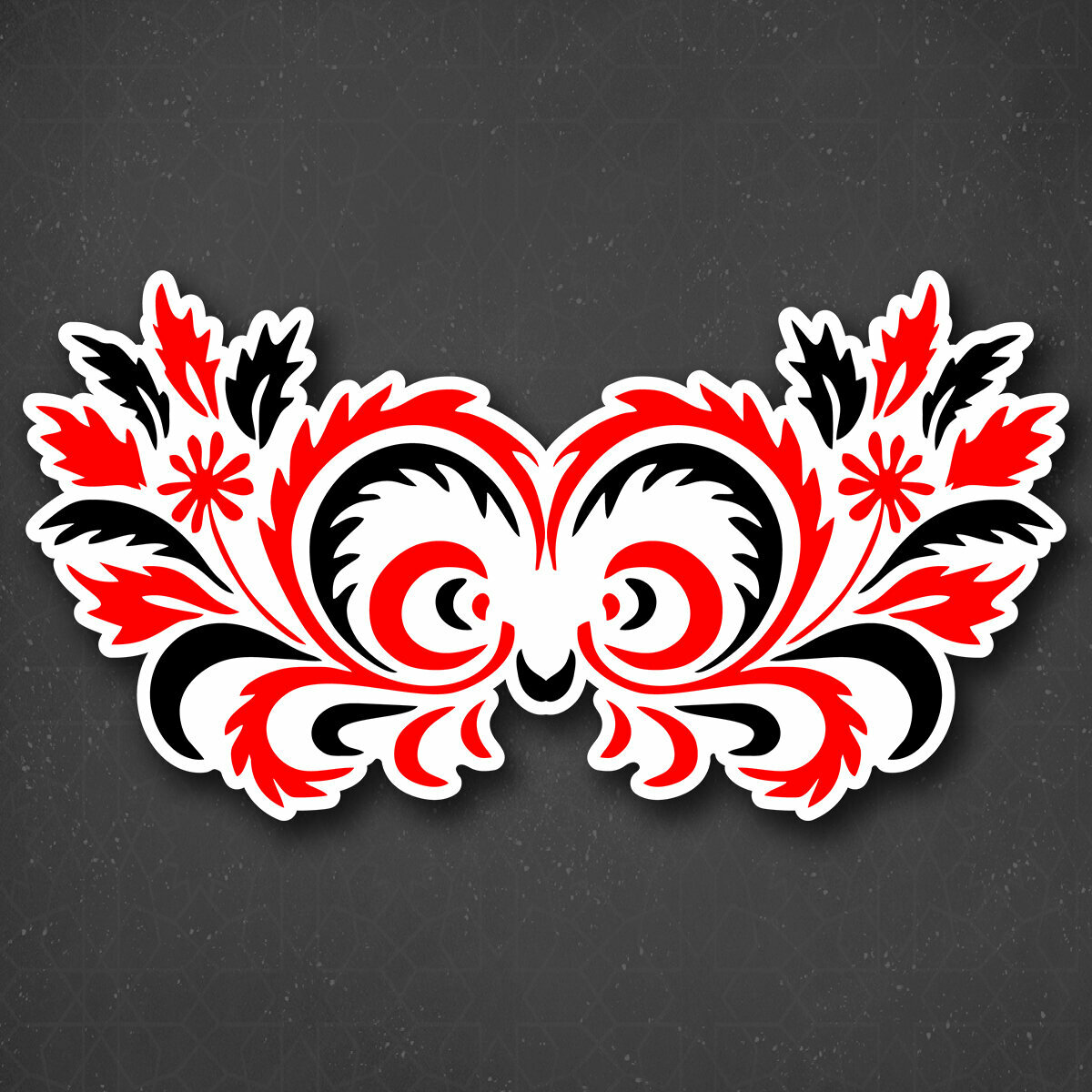 Наклейка на авто "Орнамент с цветами" 24x12 см