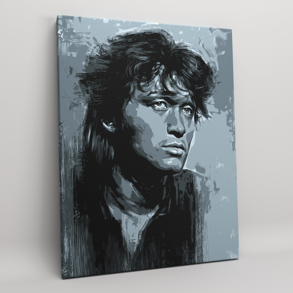 Картина на холсте (интерьерный постер) "Виктор Цой" музыка и музыканты, с деревянным подрамником, размер 45x60 см