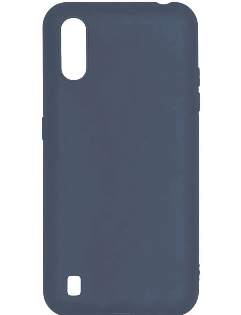 Fixtor/Чехол накладка для Samsung A01/A015/M01/M015 силикон тонкий матовый темно-синяя
