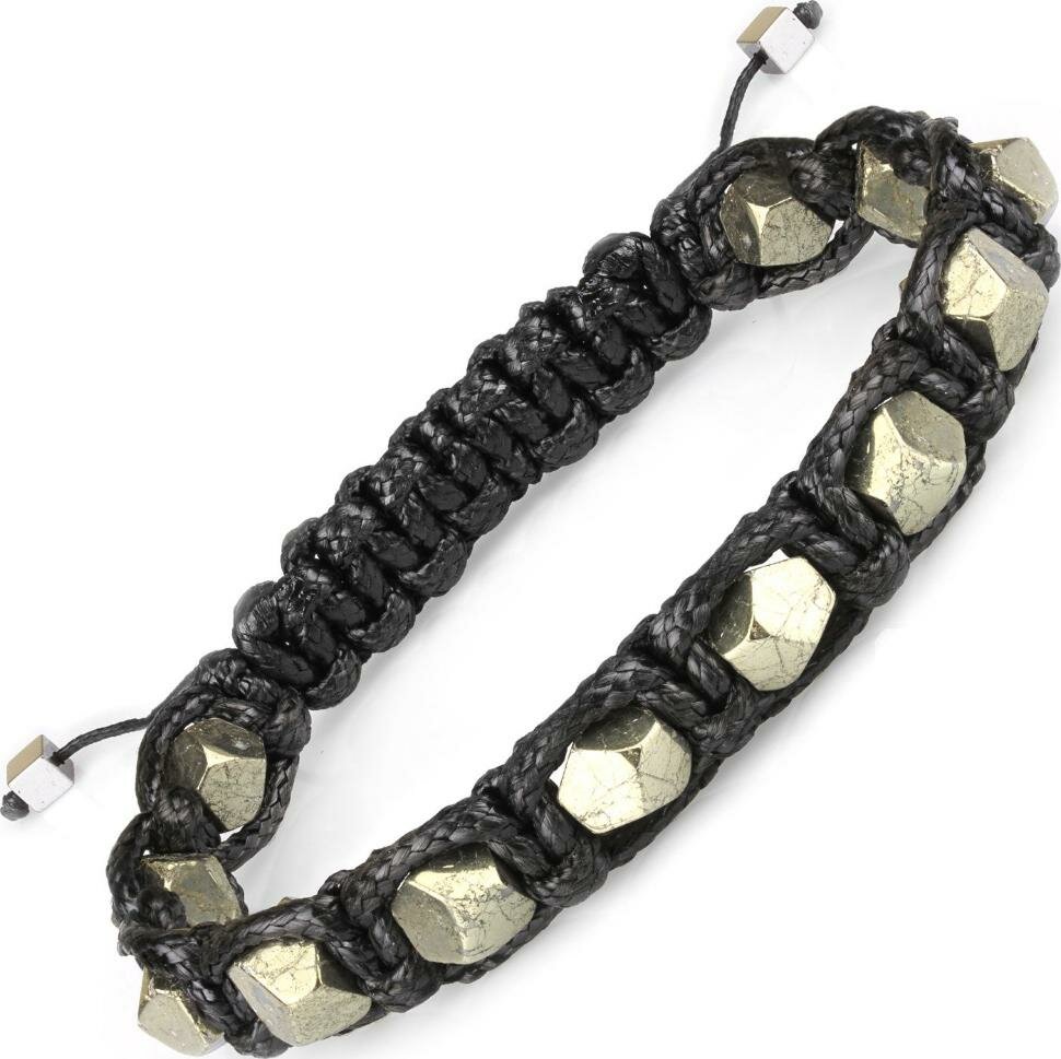 Плетеный браслет, пирит