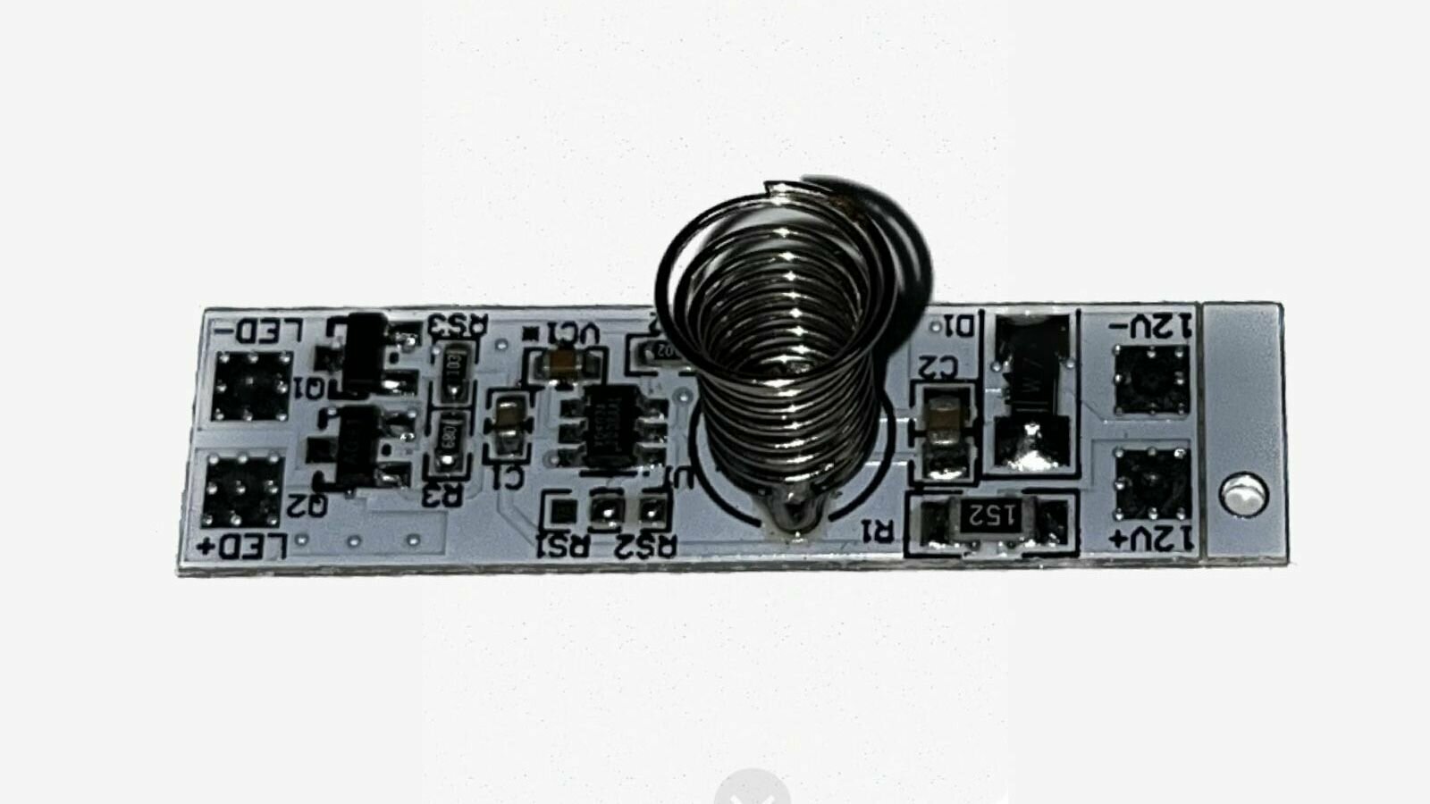 Выключатель сенсорный диммируемый на касание в алюминиевый профиль высотой 6мм, для белых светодиодных лент монохром IP20