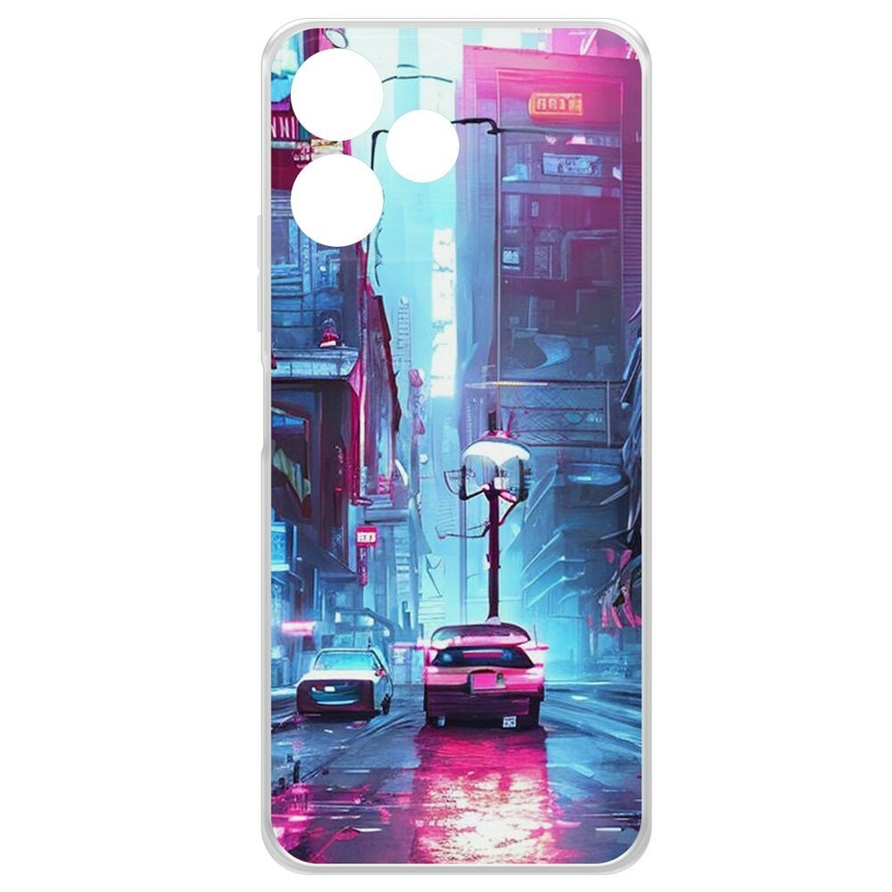 Чехол-накладка Krutoff Clear Case Киберпанк Улица для Xiaomi Poco M6 Pro 5G