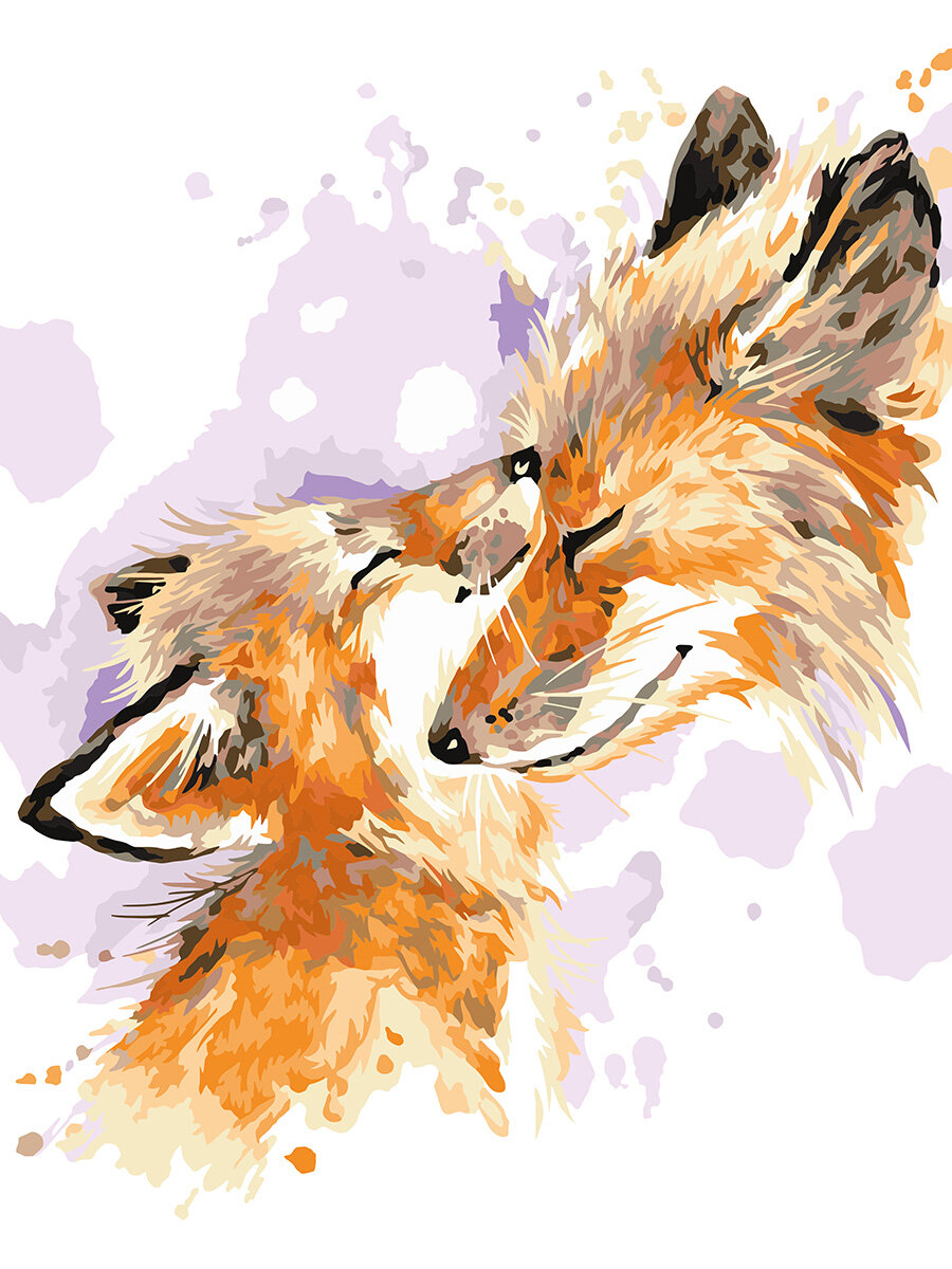 Фрея PKZ/PM-013-SA55 Набор для раскрашивания по номерам на картоне 40x30 см Лисёнок с мамой