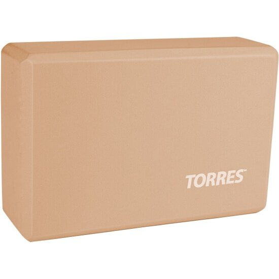 Блок для йоги Torres YL8005P, размер 8x15x23 см, материал ЭВА, пудровый