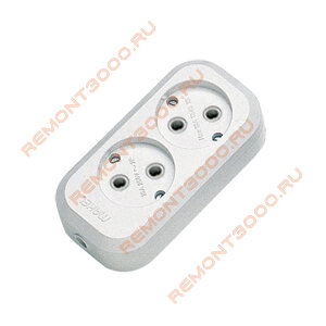 Колодка на 2 гнезда без заземления белая (MGP 101)