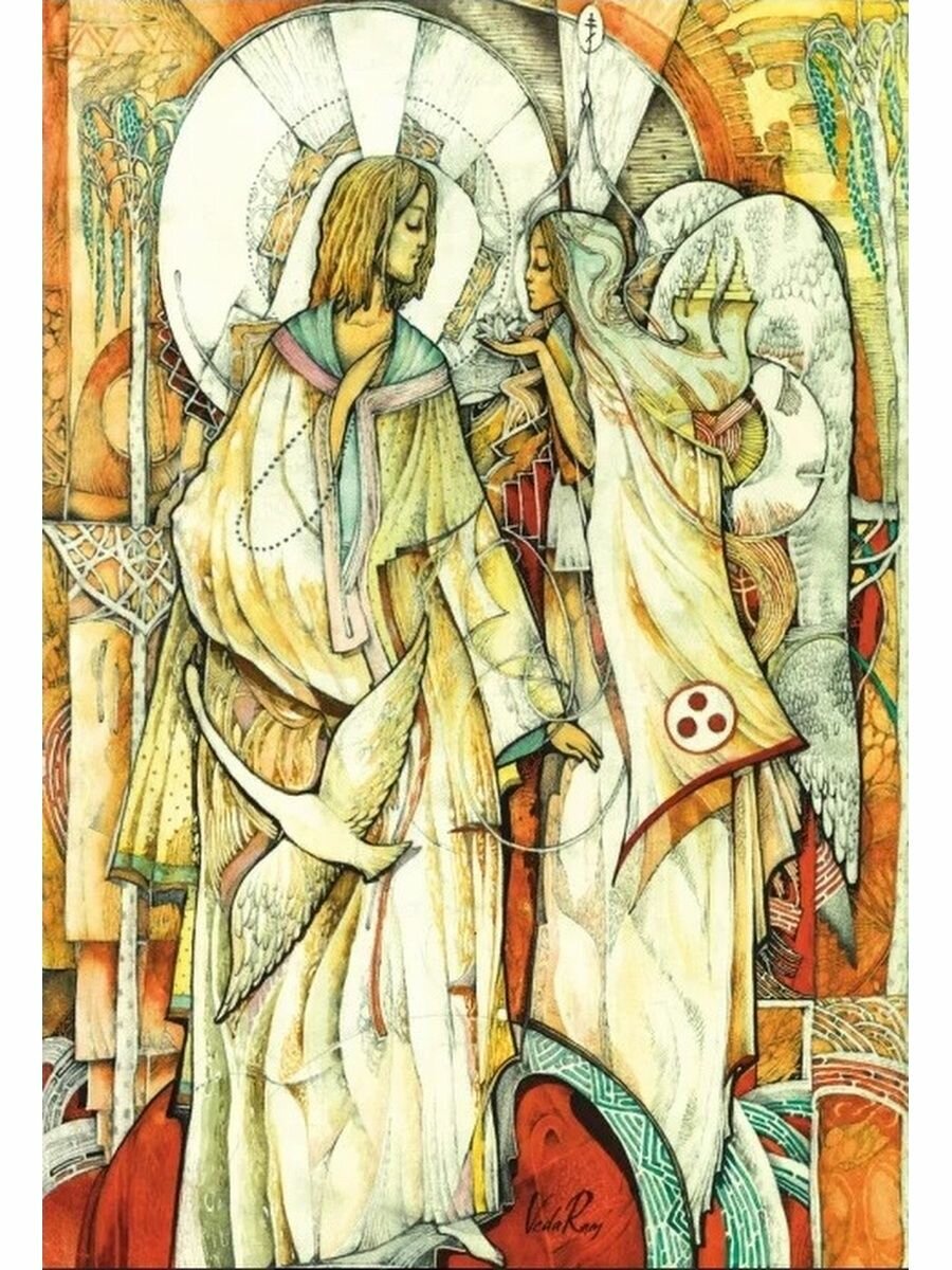 Картина-медитация на ткани с бамбуковыми палочками, габардин