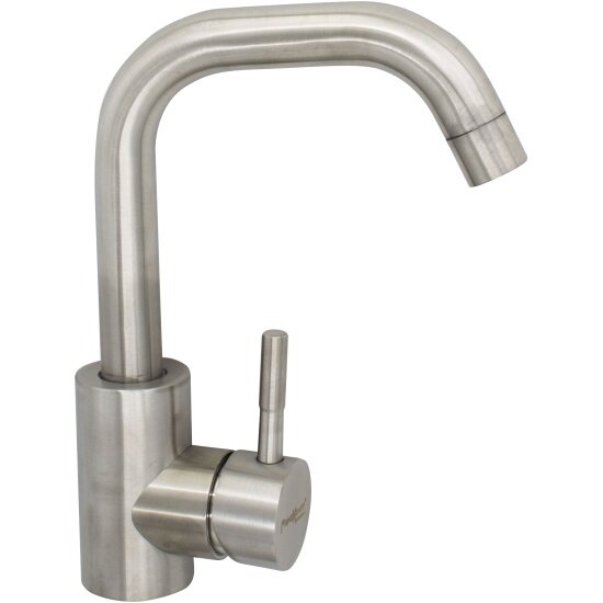 Смеситель Ремоколор нержавеющая сталь однорычажный, для кухни, крепление гайка, картридж 35 мм