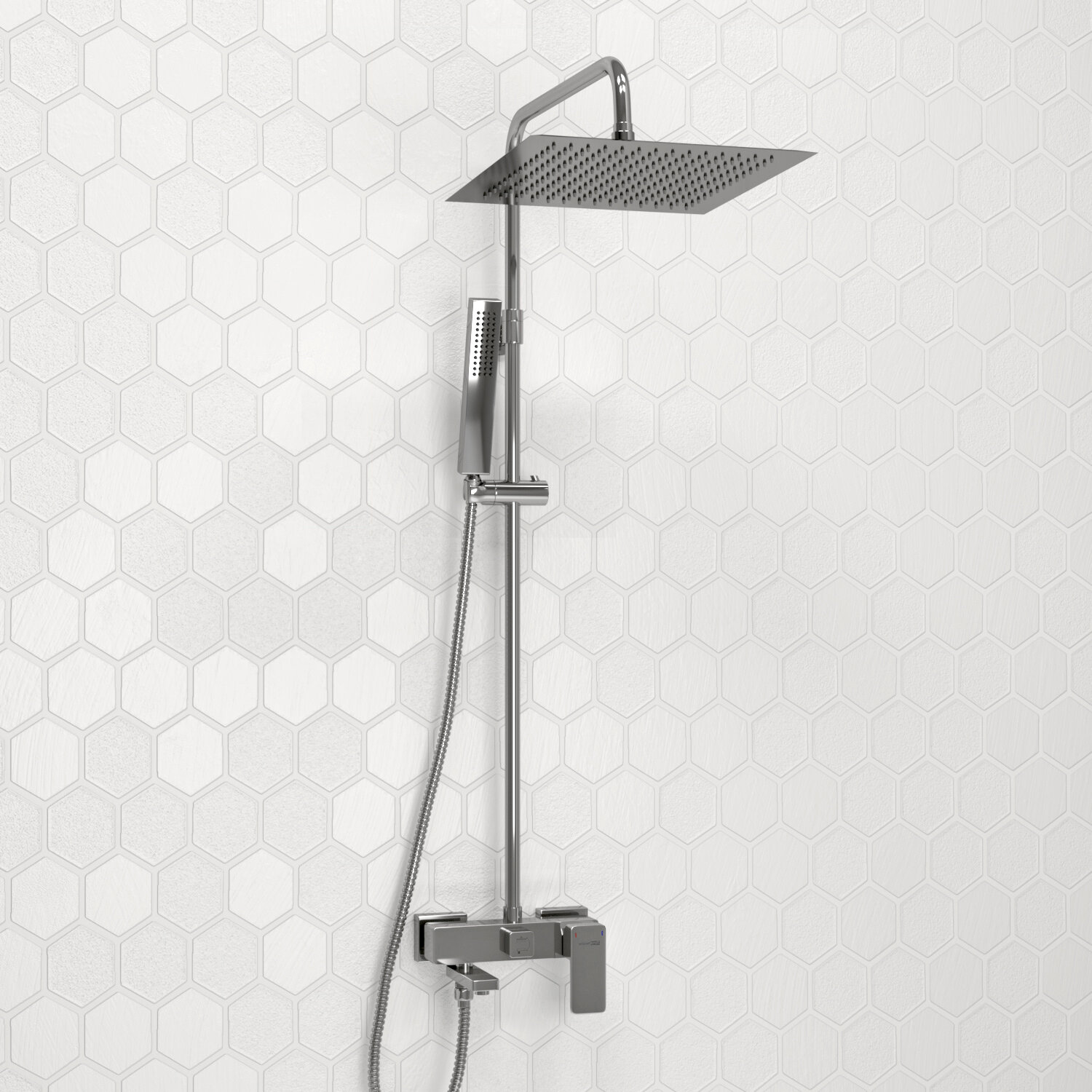 Душевая система WasserKraft A177.118.103.010, со смесителем и тропическим душем, хром