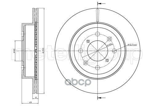 Тормозной диск OPEL AGILA 2000-, SUBARU JUSTY III 2003-, SUZUKI IGNIS II 2003-, WAGON R+ 2000- F Trusting арт. DF1086