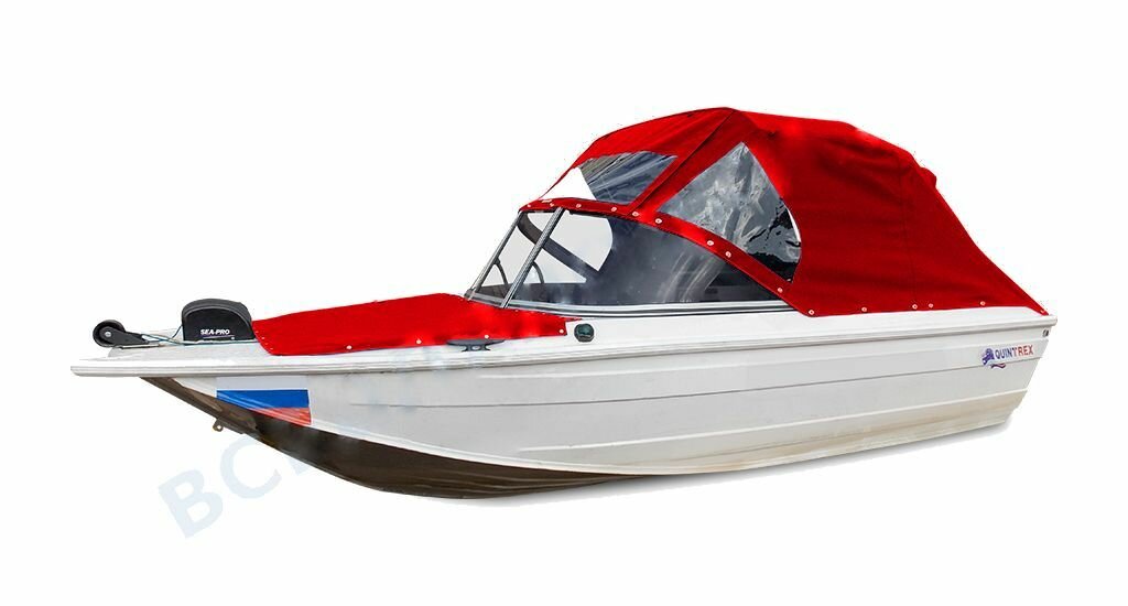 Quintrex Explorer 440. Тент носовой, тент ходовой c дугами с креплением