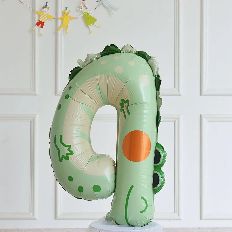 Фольгированный воздушный шар с гелием цифра 4 в виде крокодила - 100см