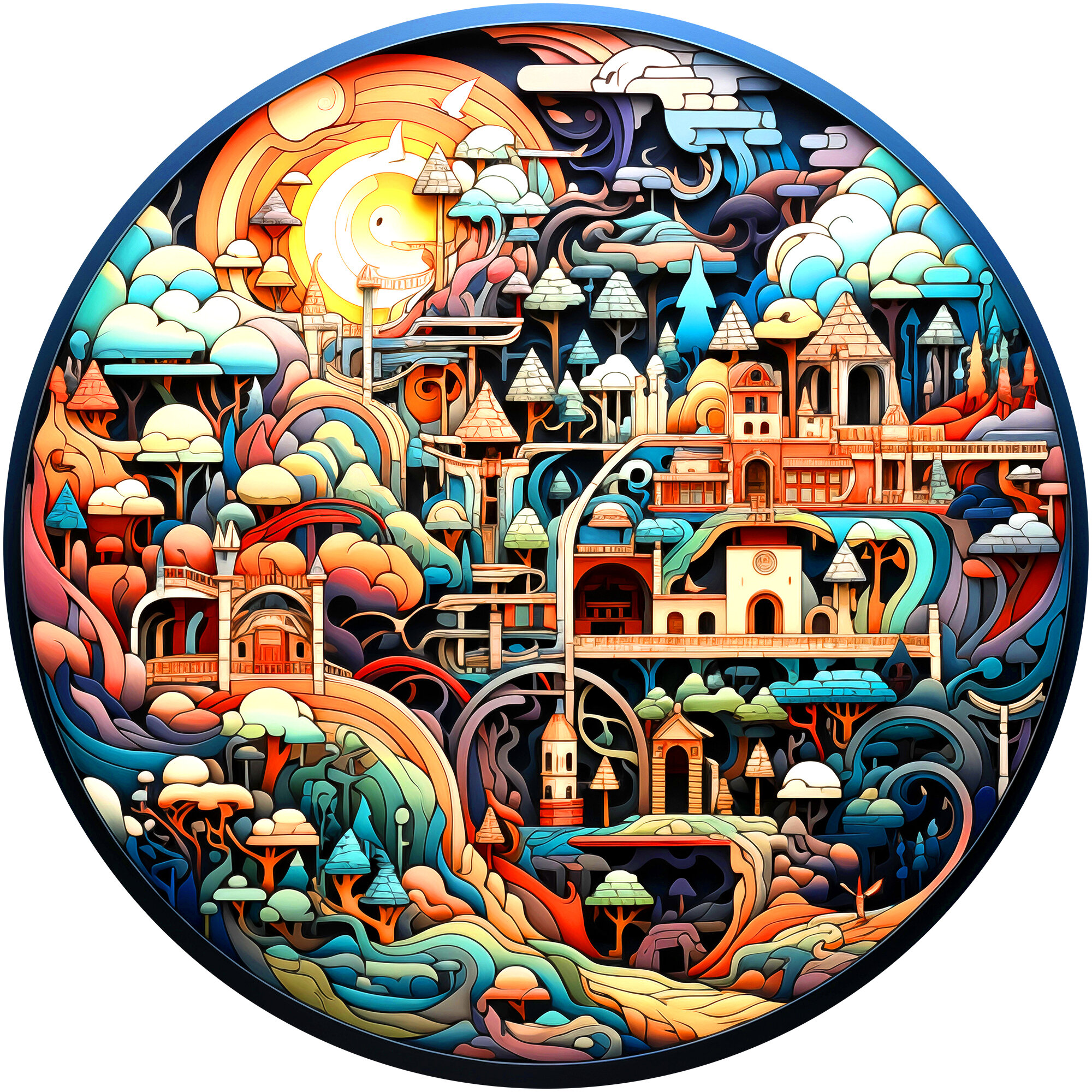 Деревянный пазл коллекции "Мир абстракций" / 30х30см, 168 деталей / Подарок для взрослых и детей