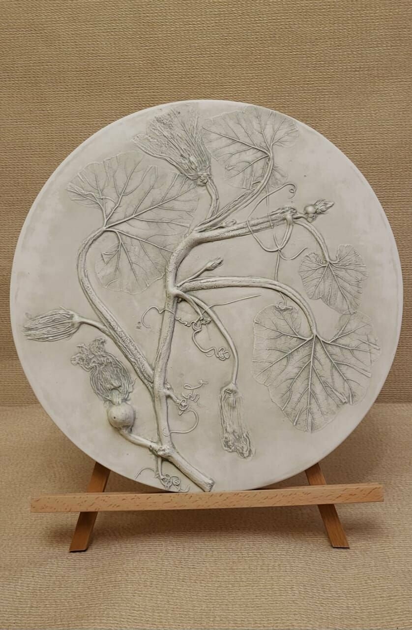 Картина ботанический барельеф "Тыква"/ декор интерьера / панно / картина ручной работы