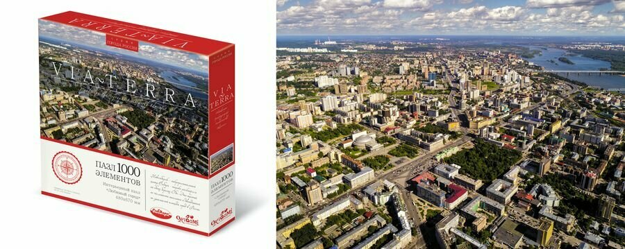 Пазлы 1000 деталей. Виа Терра. Новосибирск. Любимый город (серия Города России) 06564, (ООО "Оригами")
