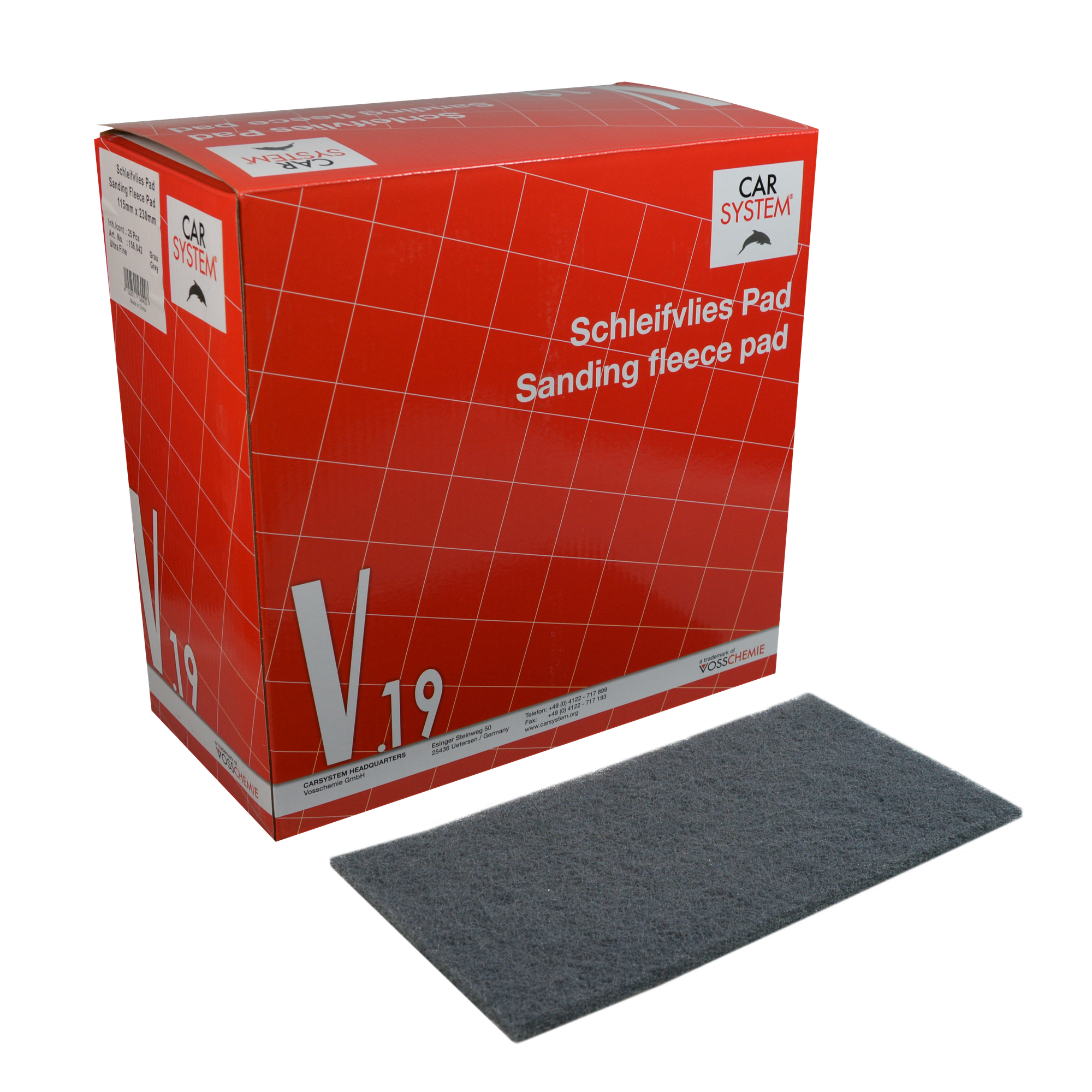 Губка матирующая V19 Ultra Fine, 115 x 230 мм, серая, ультратонкая (уп.=25шт.)