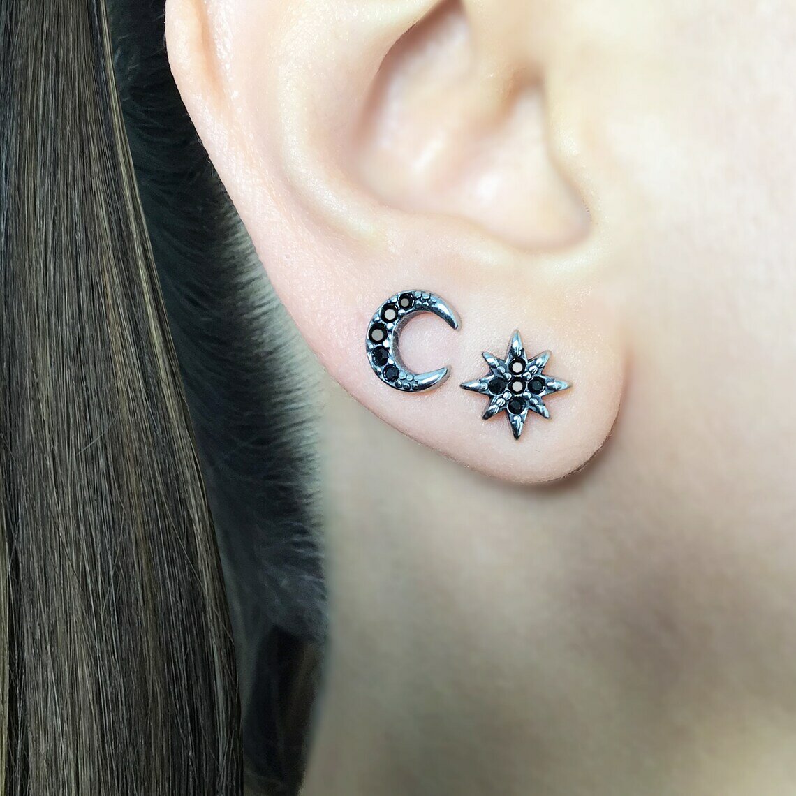 Комплект серег, металл, циркон, фианит