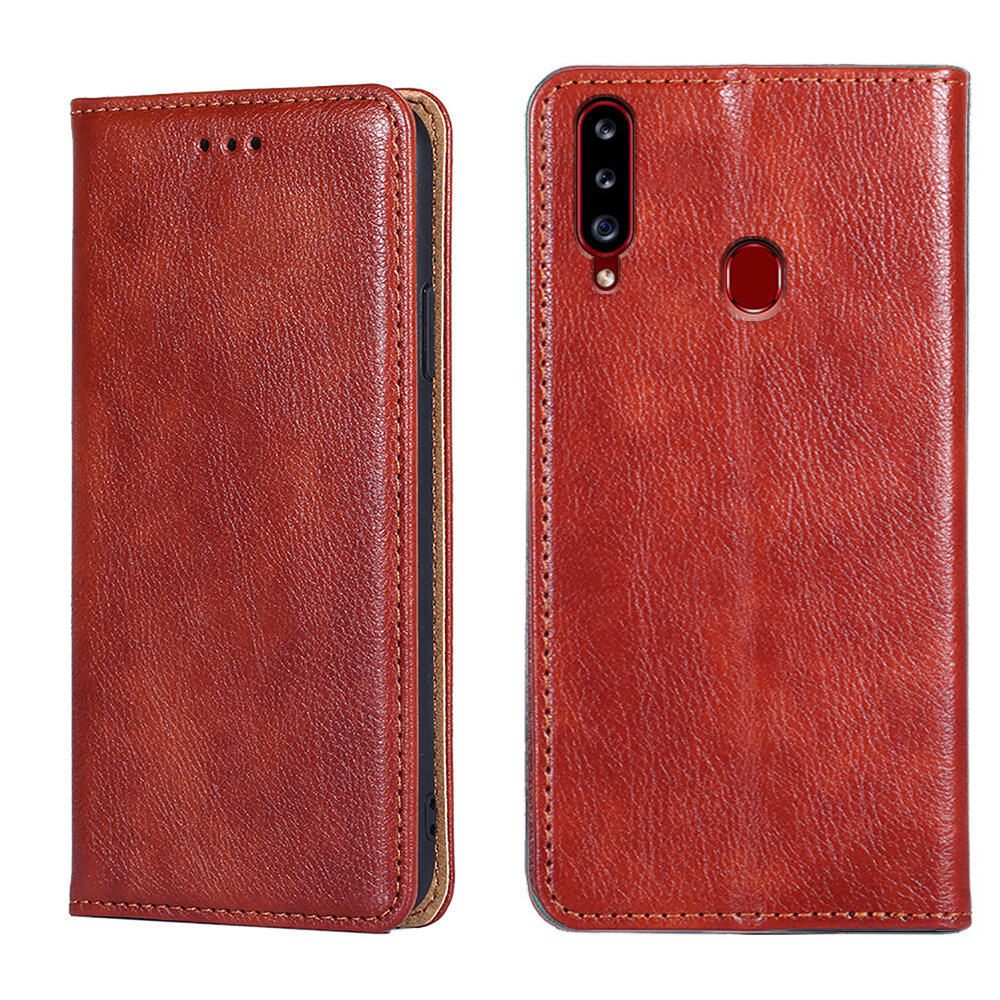 Чехол-книжка MyPads для Samsung Galaxy A20s (SM-A207F) / Самсунг А20s,(коричневый)