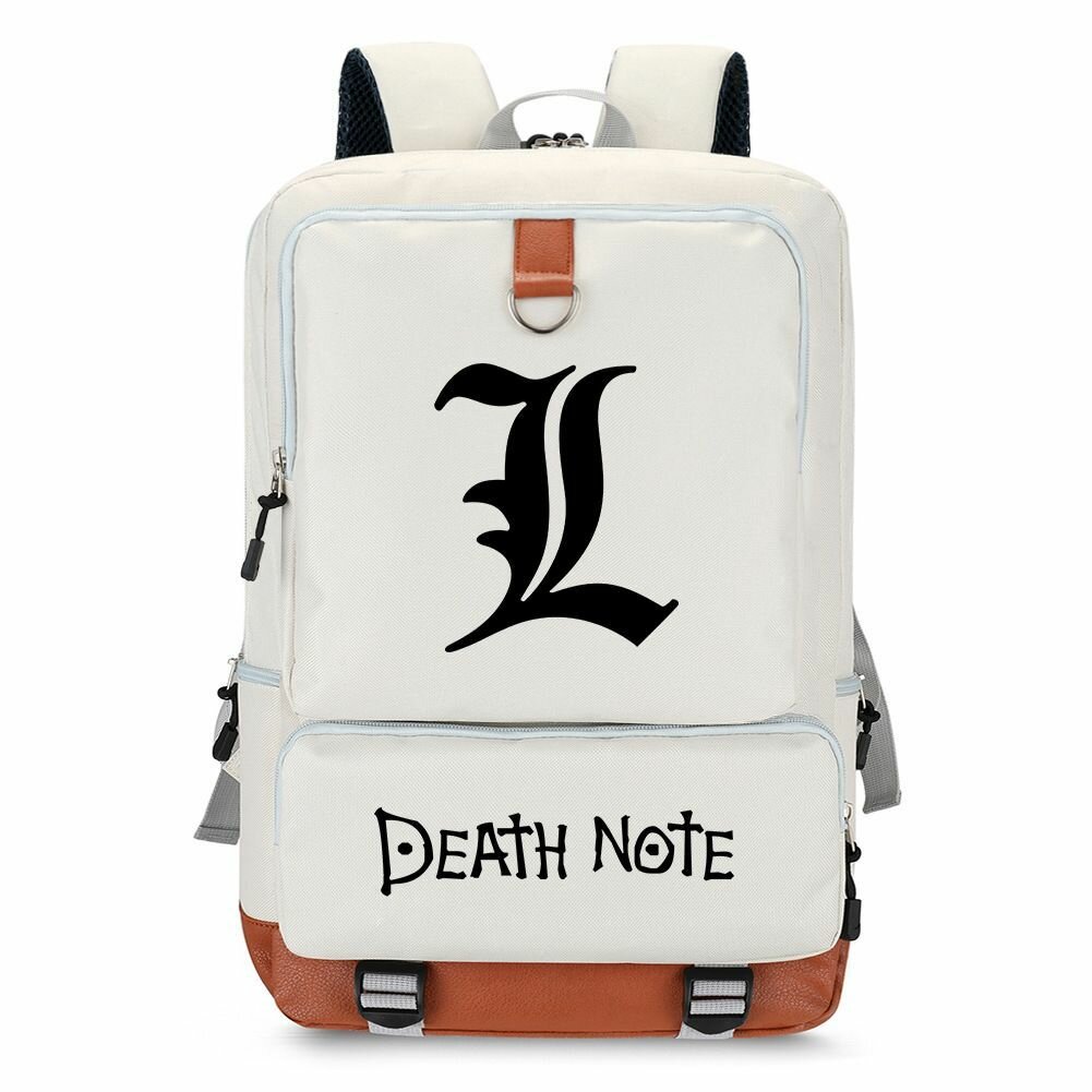 Аниме Рюкзак Тетрадь смерти/ Death Note унисекс Арт подростковый школьный, белый