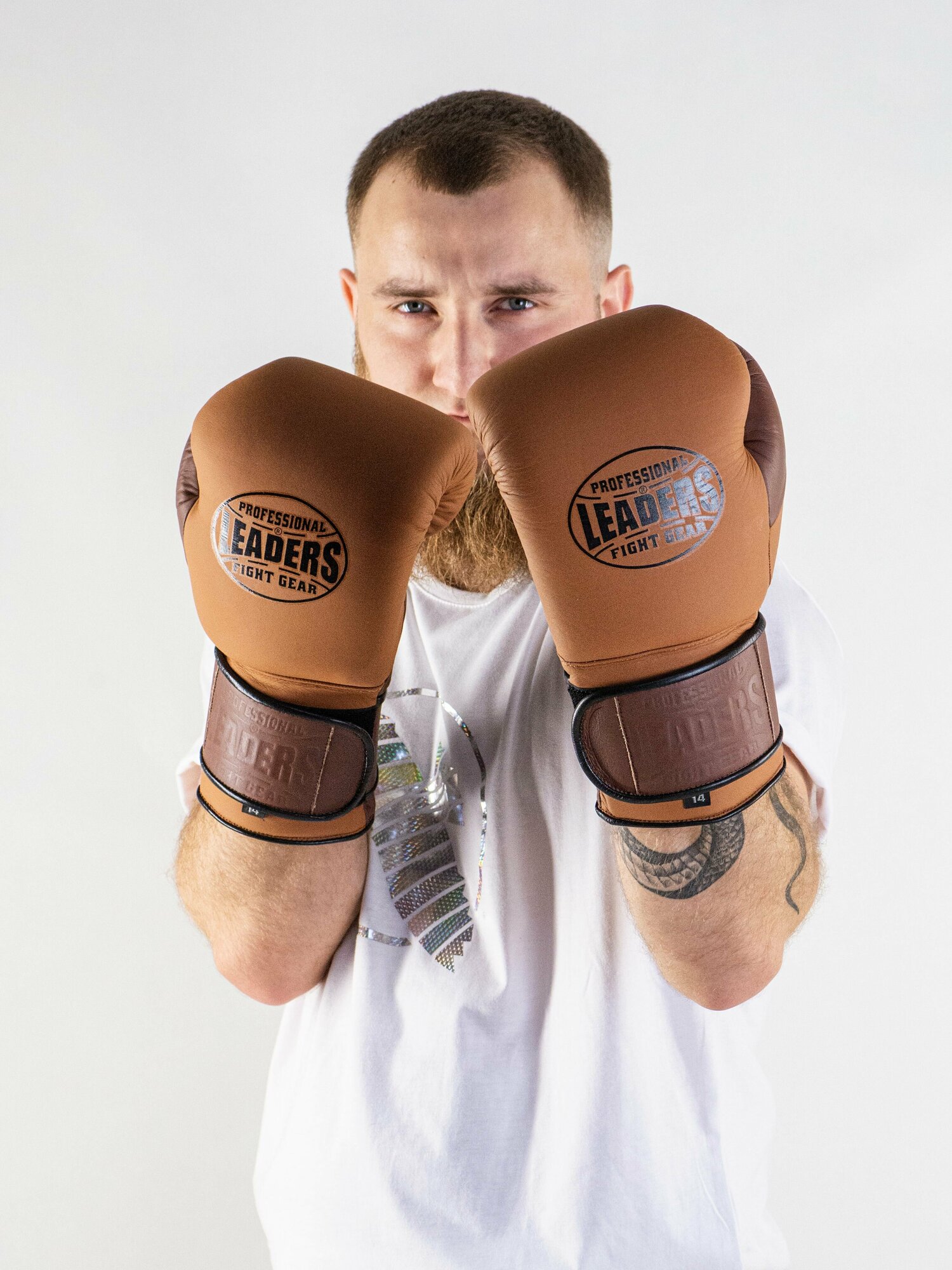 Перчатки боксерские LEADERS HERITAGE BR/BG (коричневый/бежевый) (14 oz)