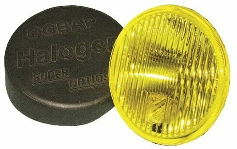 Фара противотуманная ГАЗ, ВАЗ, УАЗ круглая 12В желтый рассеиватель с крышкой