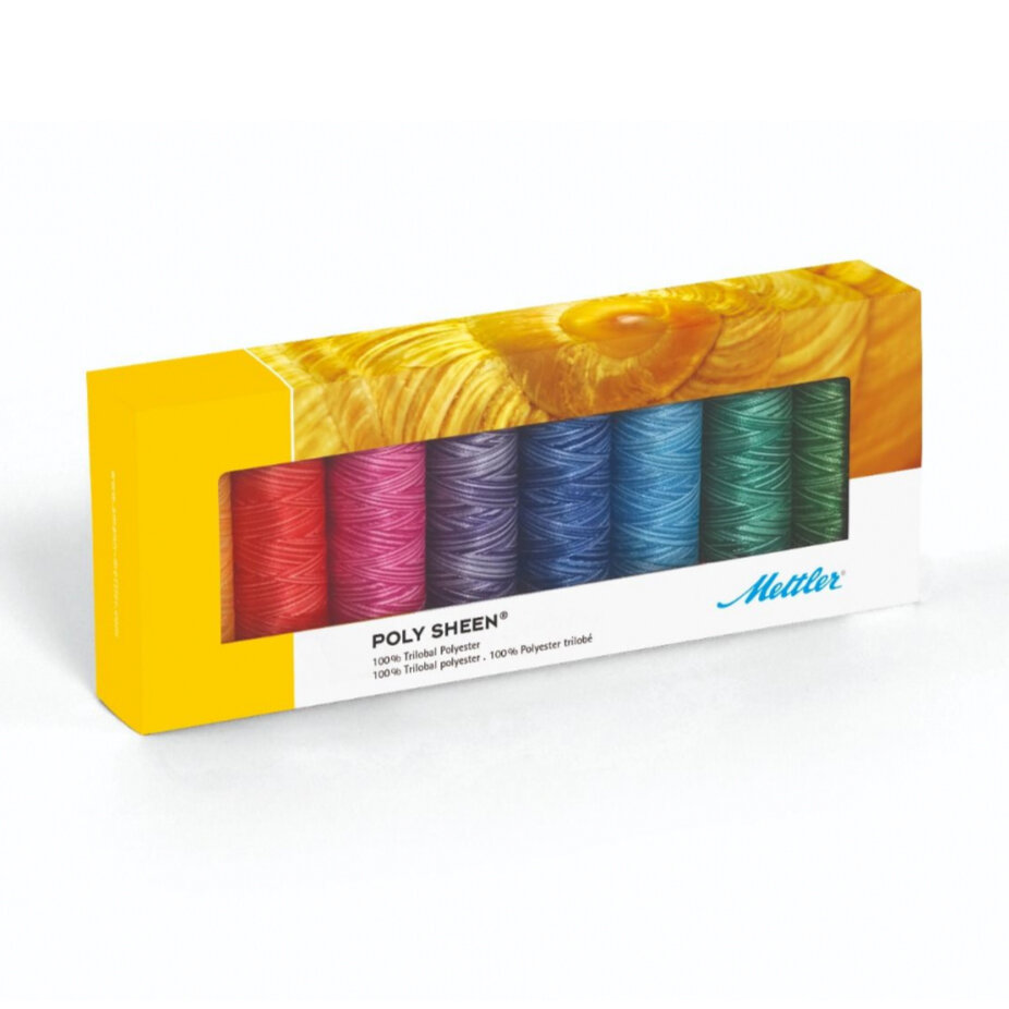 Набор с нитками Poly Sheen в подарочной упаковке 8 катушек Amann Group PS81Pastels-Kit