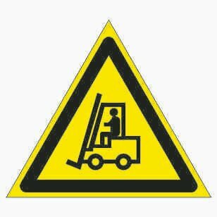 10 наклеек (комплект) 20х20см W07 Автопогрузчик, знак безопасности W07 Автопогрузчик