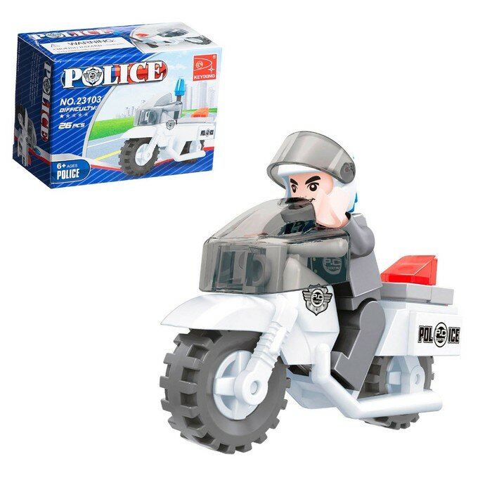 Конструктор Ausini "Полицейский мотоцикл" 26 деталей (ZY1037552)