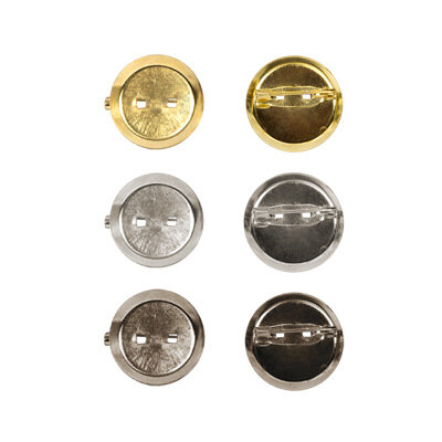 Zlatka Заготовки для броши DC-200/5-YC60 2 см, набор 5 шт, декоративные элементы цвет №03 под черный никель