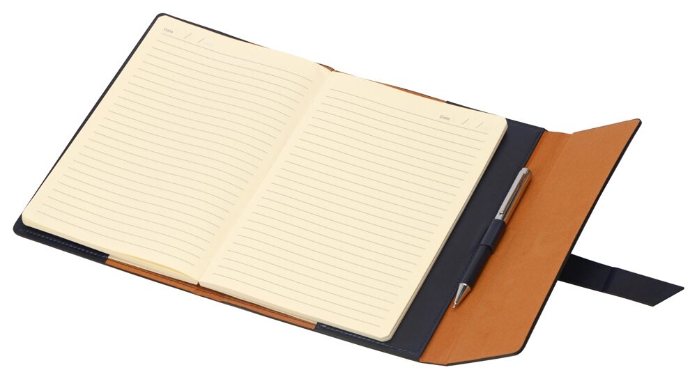 Бизнес-блокнот А5 с клапаном «Fabrizio» 80 листов, с ручкой, синий