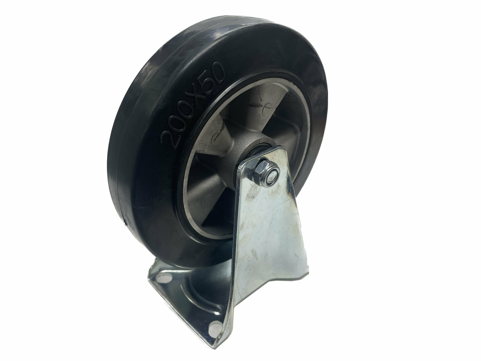 Колесо неповоротное FCdL-80 (г/п 300кг, Ф 200мм), крепление платформа, шариковый подшипник