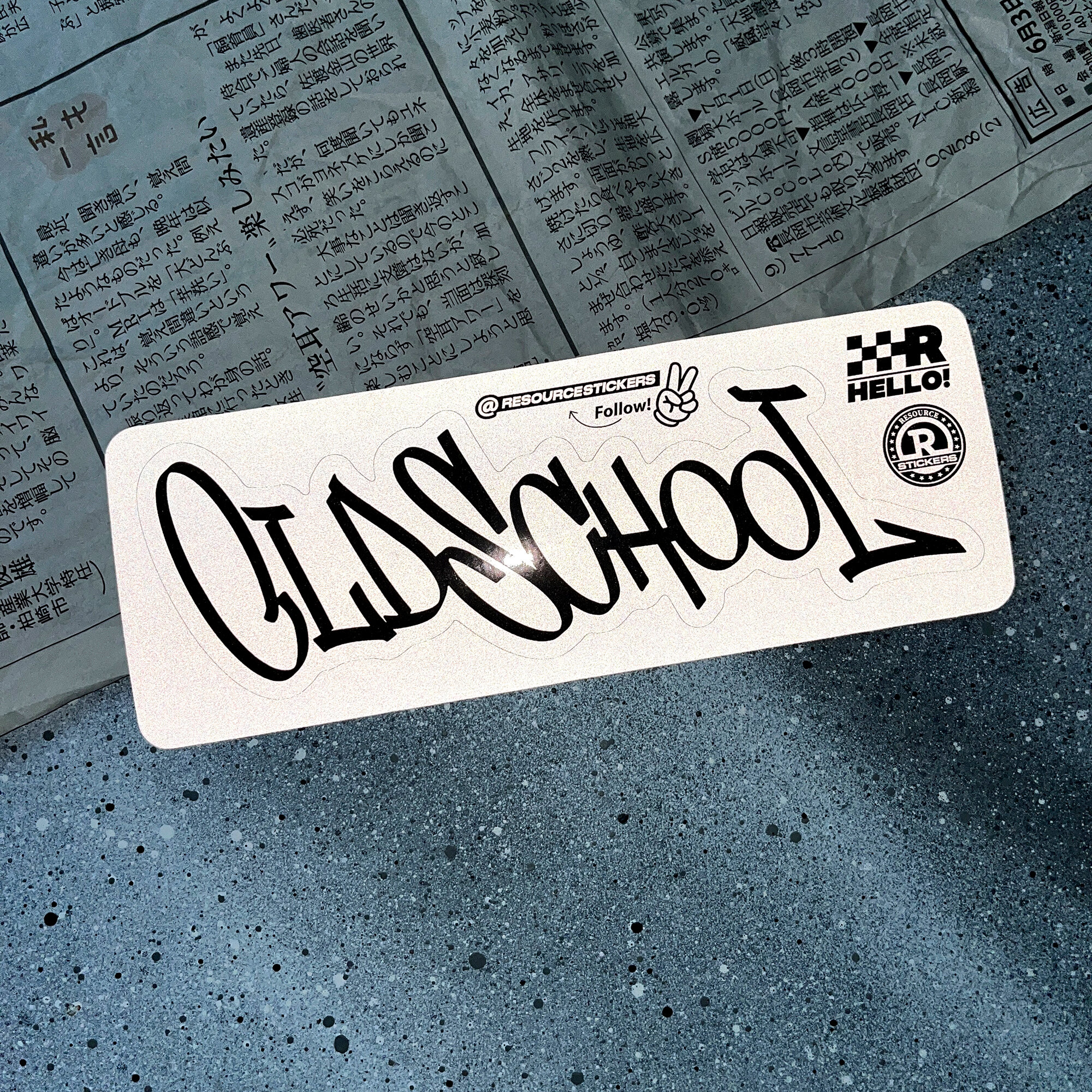Наклейка светоотражающая надпись Old School 18х6 см