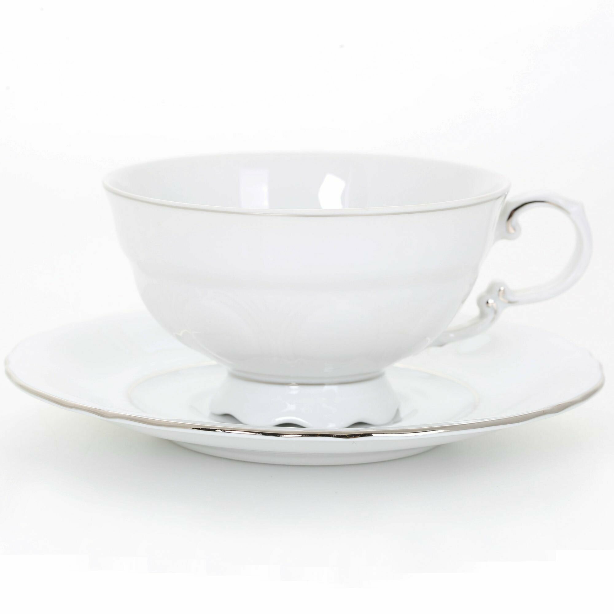 Чайная пара Leander Соната "Платиновый кант, тонкий" 200 мл.