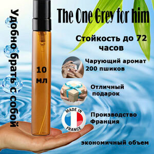 Масляные духи The One Grey for him, мужской аромат, флакон спрей 10 мл.