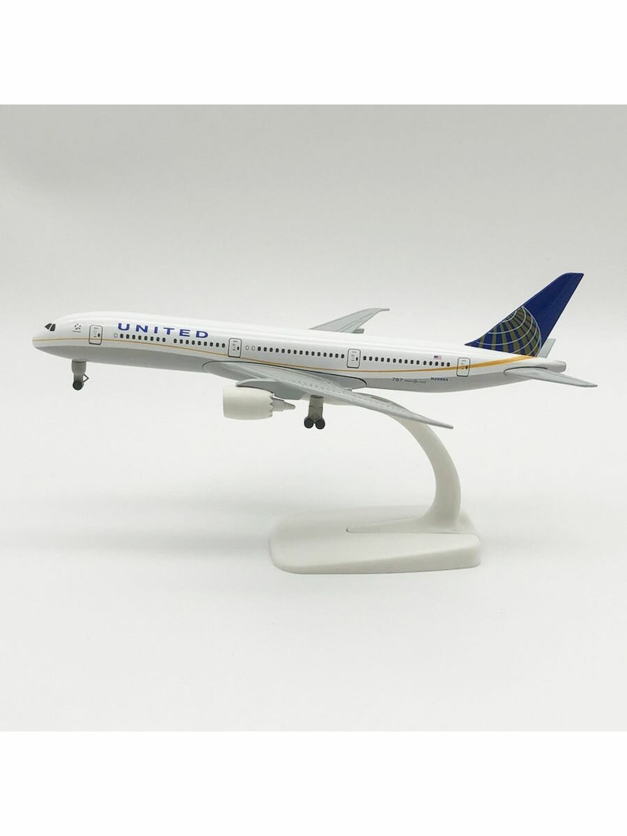 Металлическая модель самолета BOEING 787 UNITED 20 см