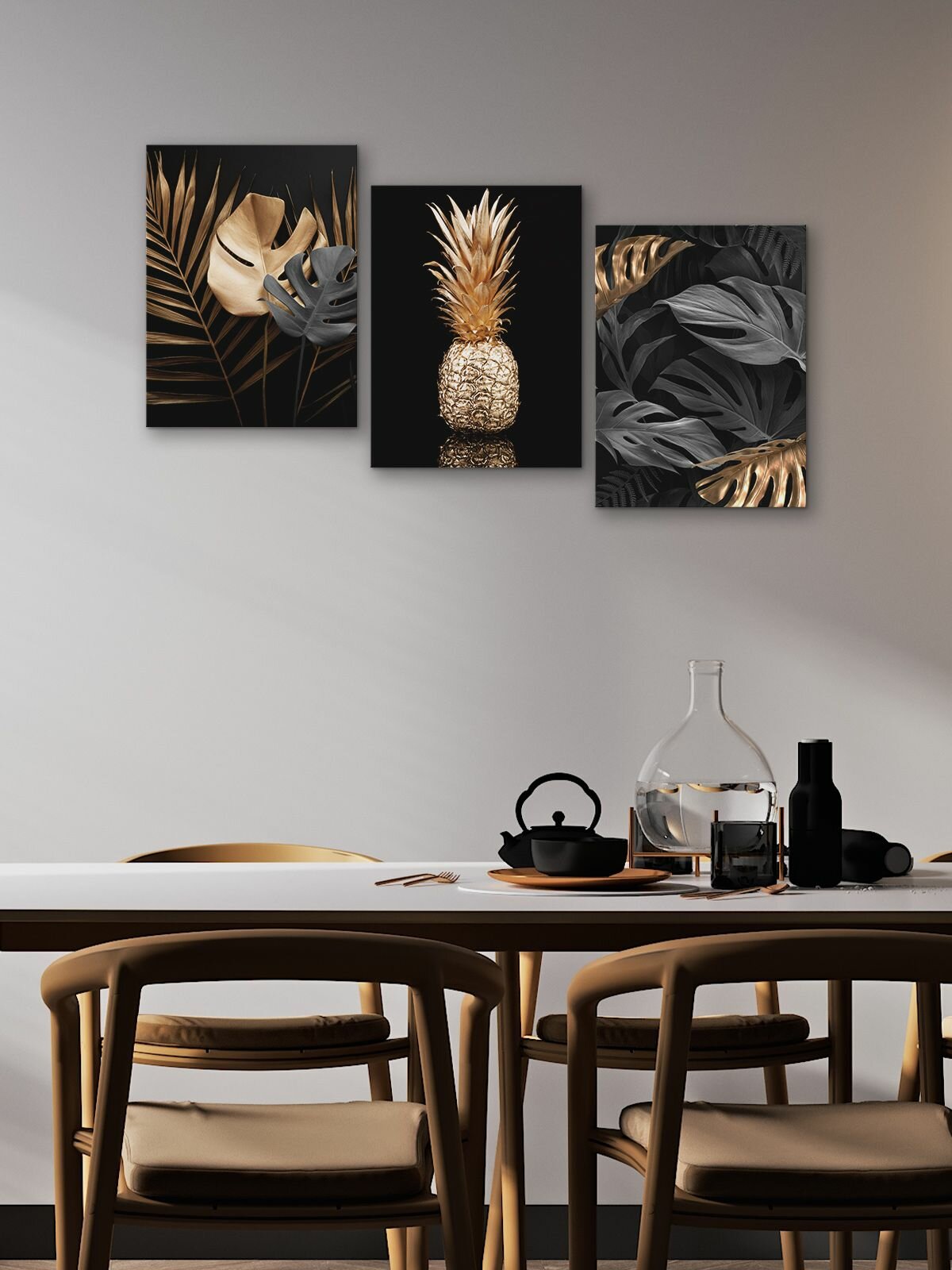 Комплект из 3-х картина на холсте 30х40 см. Topposters