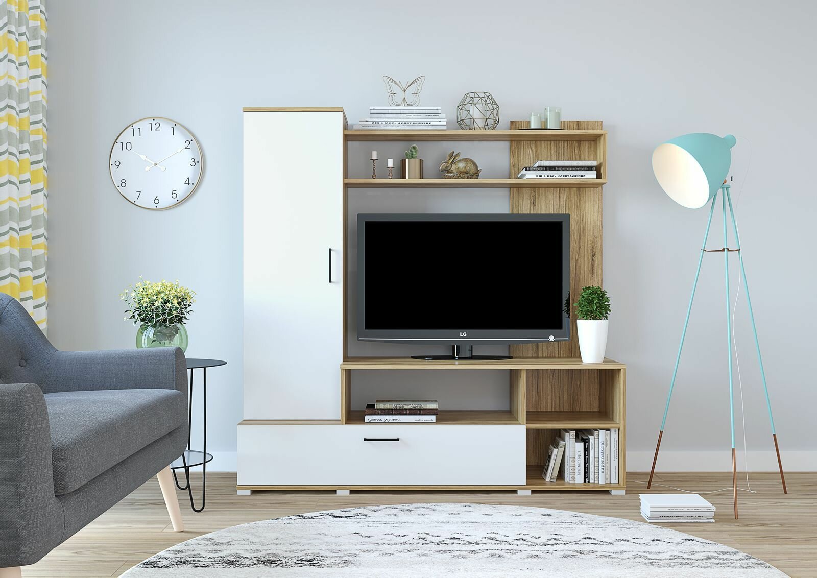 Гостиная Лима, цвет Крафт золотой/Белый