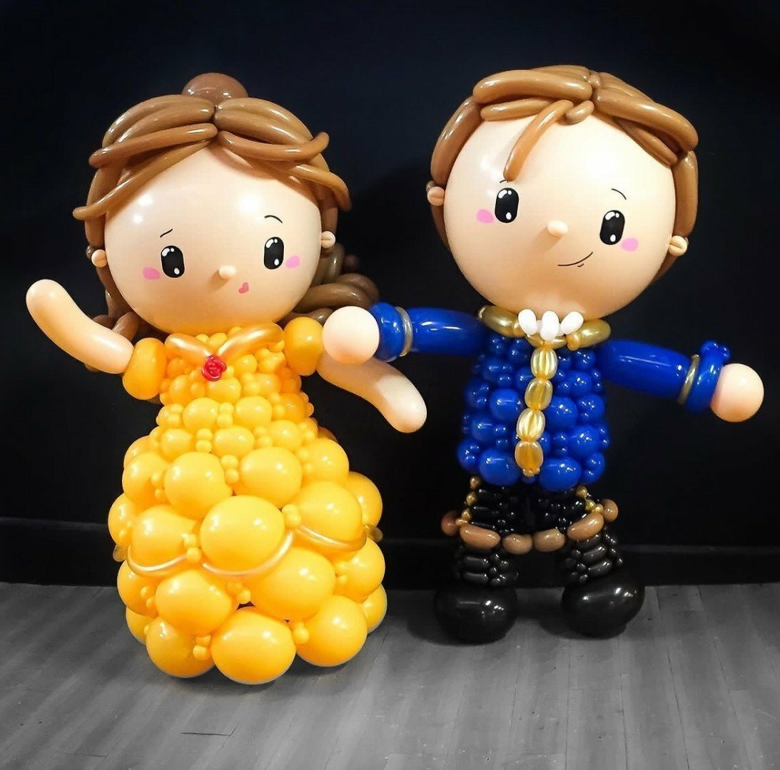 Красивые фигуры из воздушных шаров "Девочка и мальчик"