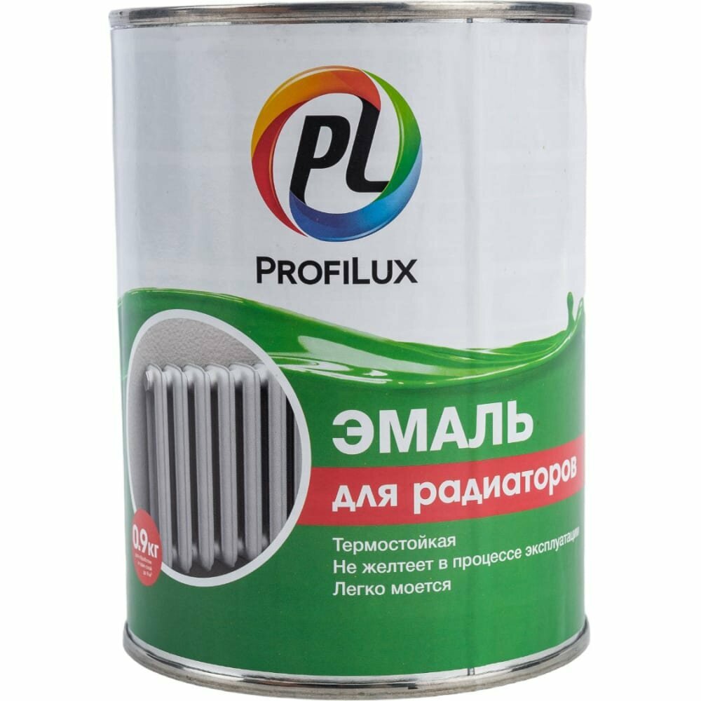 Эмаль Profilux для радиаторов, алкидная быстросохнущая, влагостойкая, полуматовый блеск