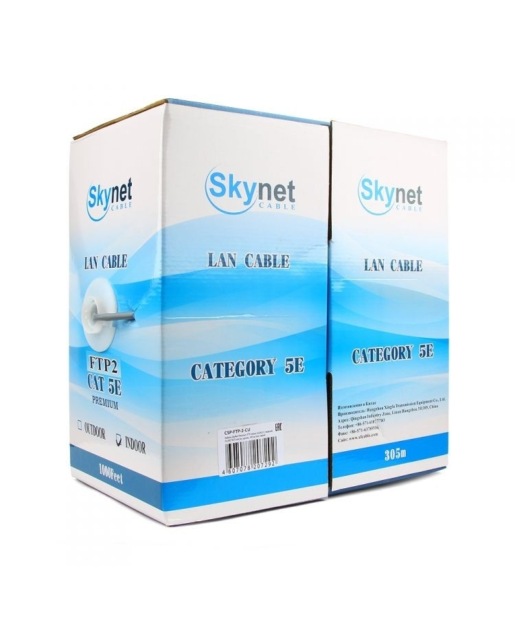 SkyNet Кабель FTP outdoor 4x2x0,48, медный, FLUKE TEST, кат.5e, однож, 305 м, box, черный [CSS-FTP-4-CU-OUT]