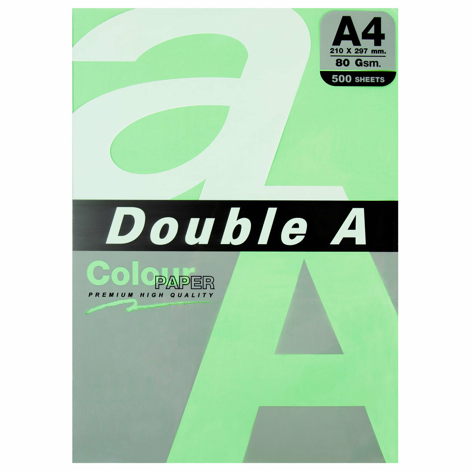 Бумага цветная DOUBLE A, А4, 80 г/м2, 500 л, пастель, зеленая