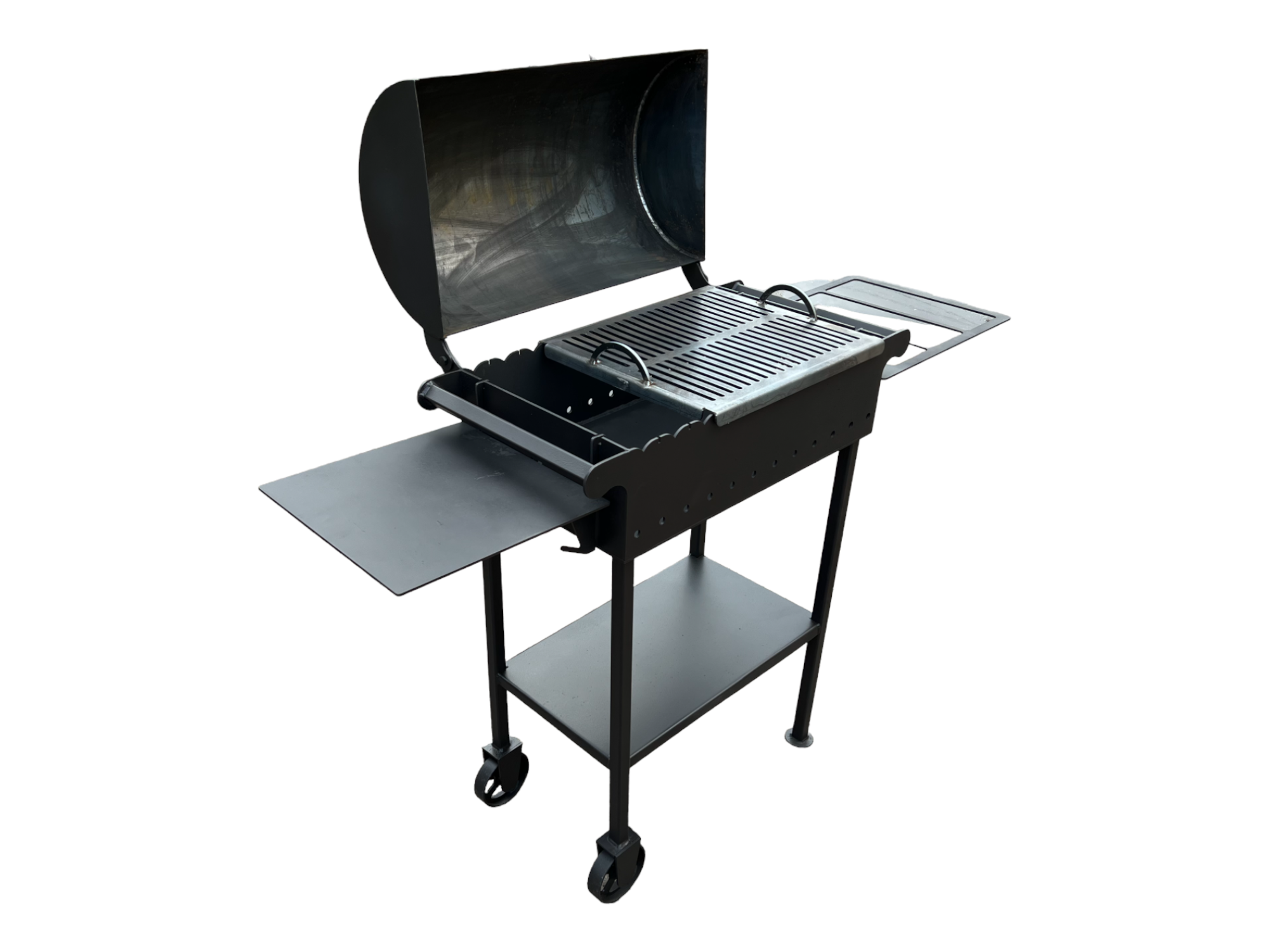 Мангал с крышкой и полочкой 600х360 сварной толщиной 4 мм