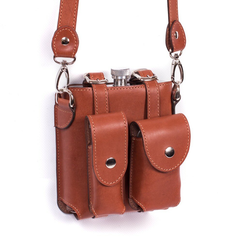 Фляга походная наплечная с ножом и стаканчиком "Лесник"