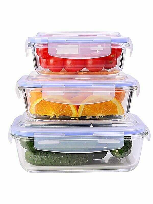 Набор жаропрочных мисок с крышками MAYER&BOCH, стеклянные, 6шт