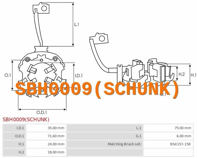 Щёткодержатель стартера (SBH0009(SCHUNK)) — фото 1