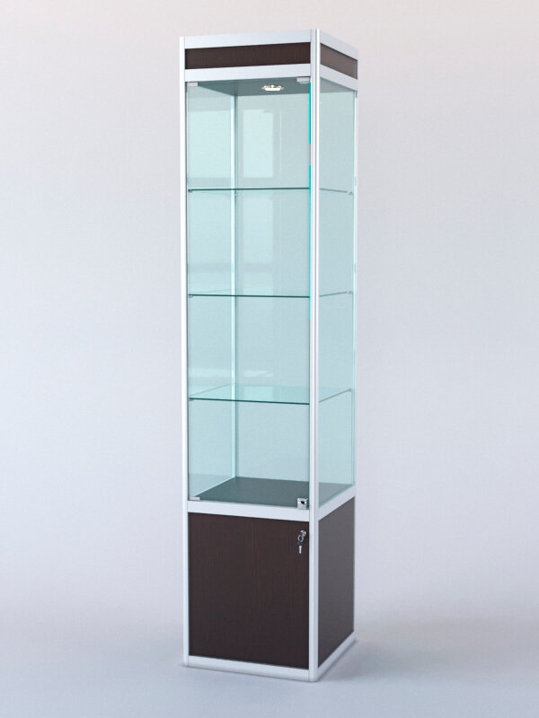 Витрина для музеев вооруженных сил "экспонат" №10-2 (задняя стенка стекло), Дуб Венге